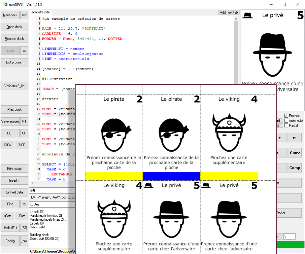 NanDeck, le logiciel pour aider les auteurs de jeu à créer leurs cartes ...